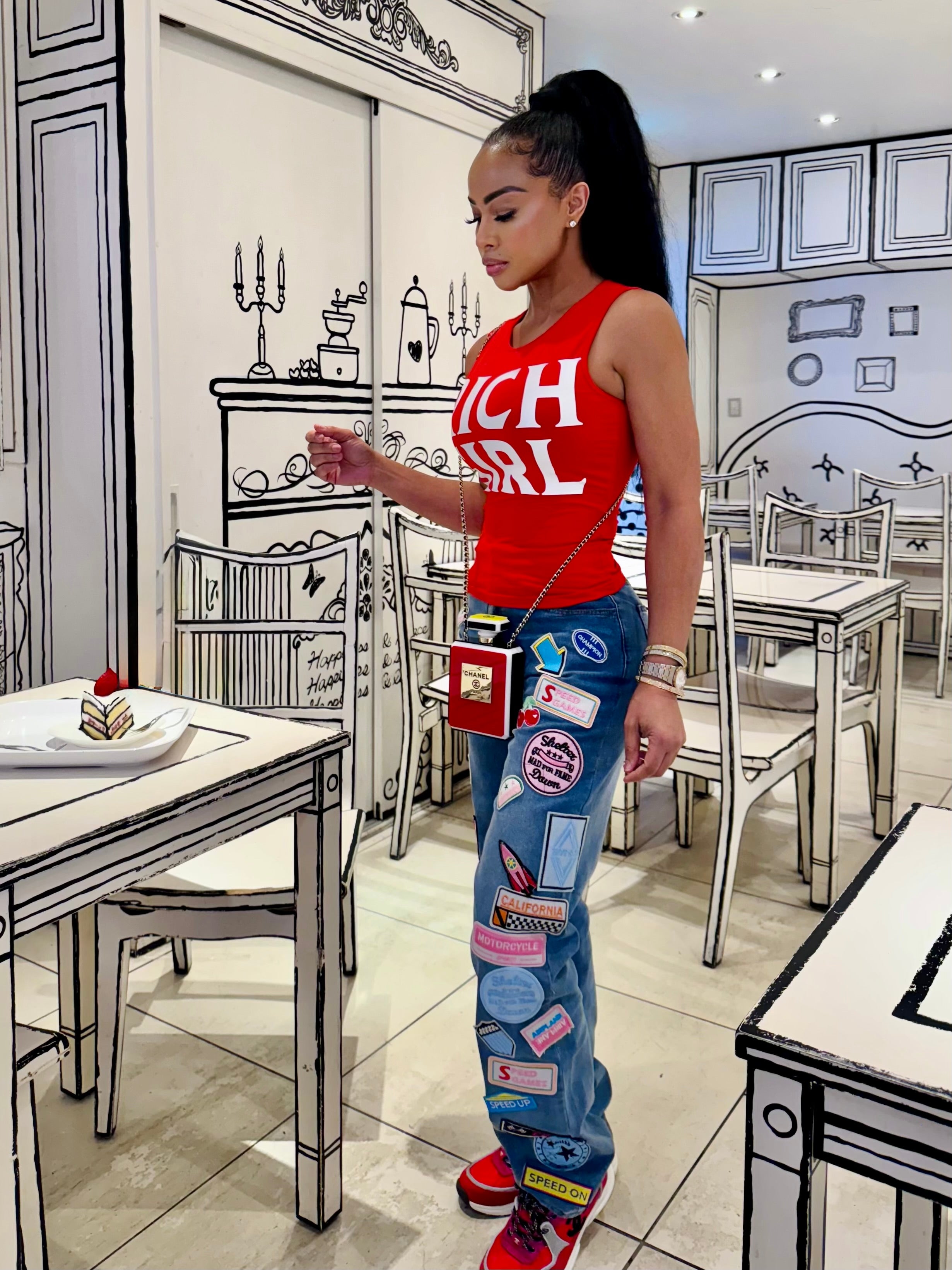 "Osaka" Patch Jeans – Ms. Bling